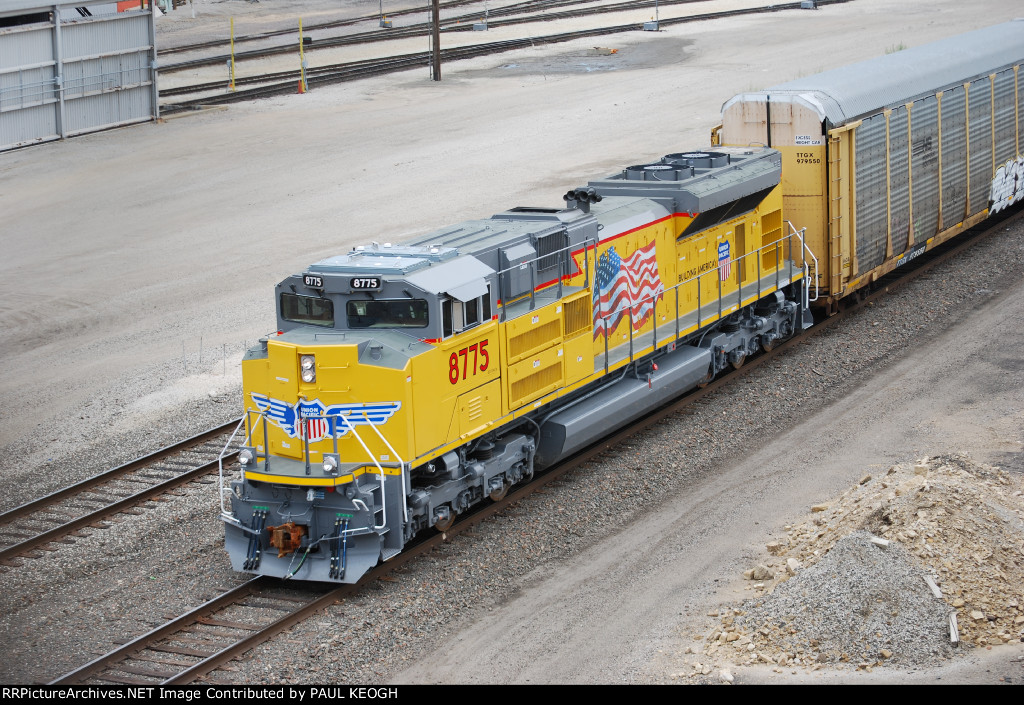 Just Out of EMD New London UP 8775 probabley on Her First Revenue Run South rolls through the ...